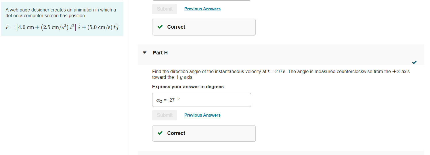 Solved Part D A web page designer creates an animation in | Chegg.com