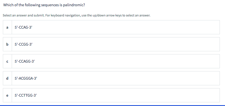 Solved Which Of The Following Sequences Is Palindromic