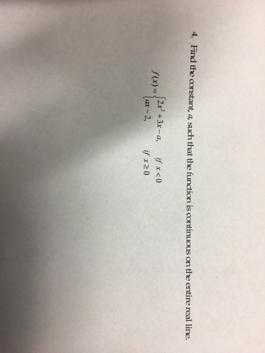 Solved Find the constant, a, such that the function is | Chegg.com