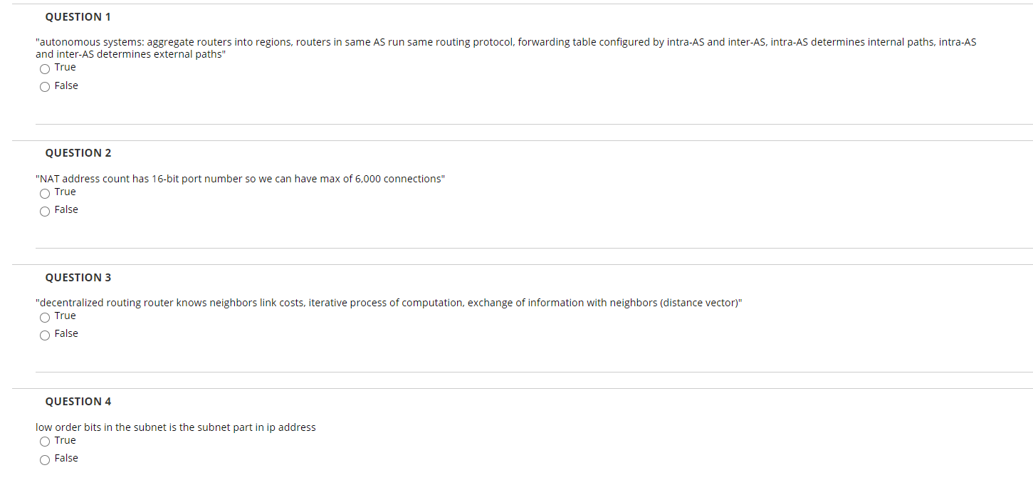 Solved QUESTION 1 "autonomous systems: aggregate routers | Chegg.com