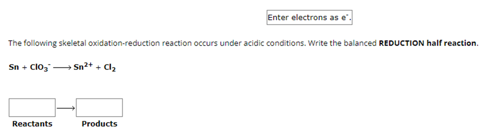 Solved Sn+ClO3− Sn2++Cl2 | Chegg.com