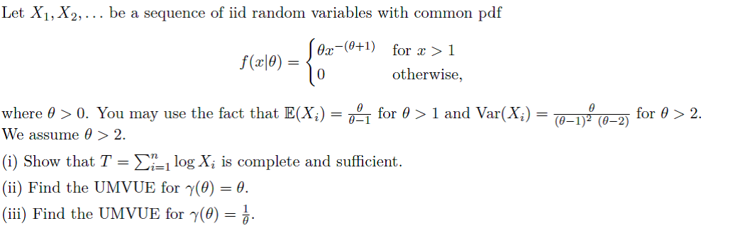Solved Let X1, X2, ... be a sequence of iid random variables | Chegg.com
