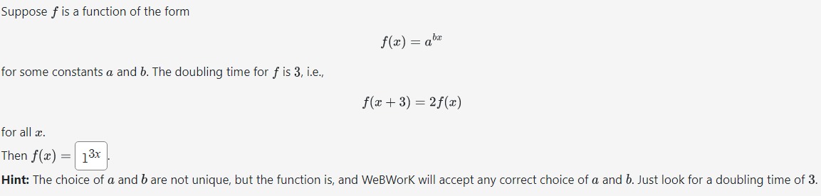 Suppose f is a function of the form f(x)=abx for some | Chegg.com