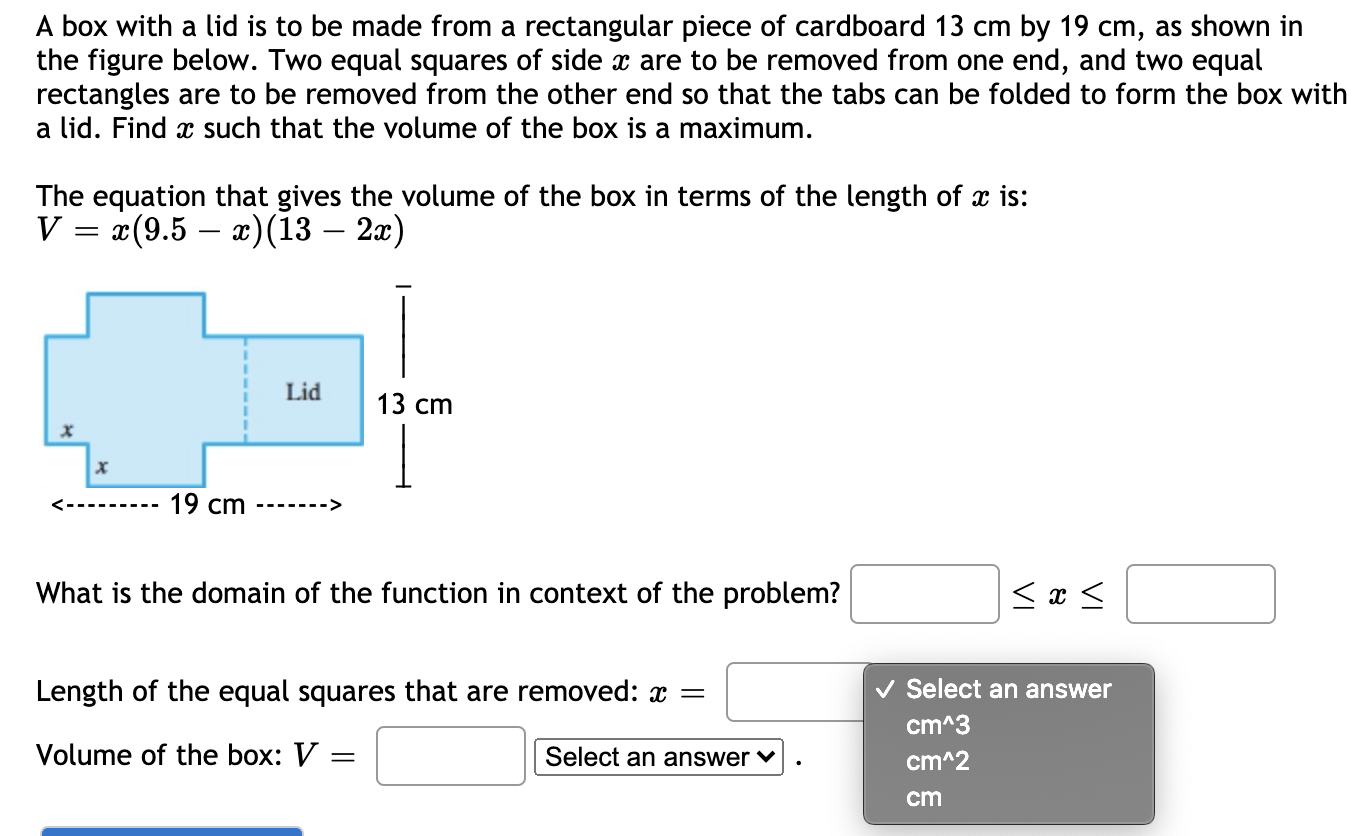Solved A box with a lid is to be made from a rectangular | Chegg.com
