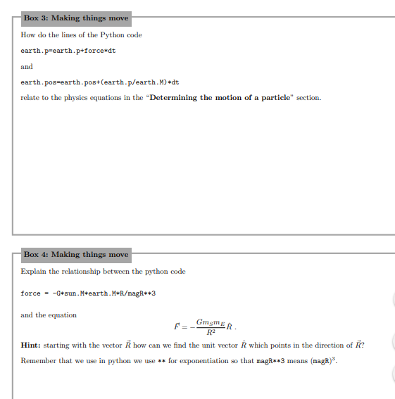 Solved Box 3: Making things move How do the lines of the | Chegg.com