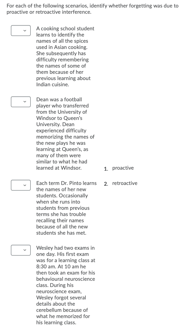 Solved Question 19 (1 point) Studies of directed forgetting | Chegg.com