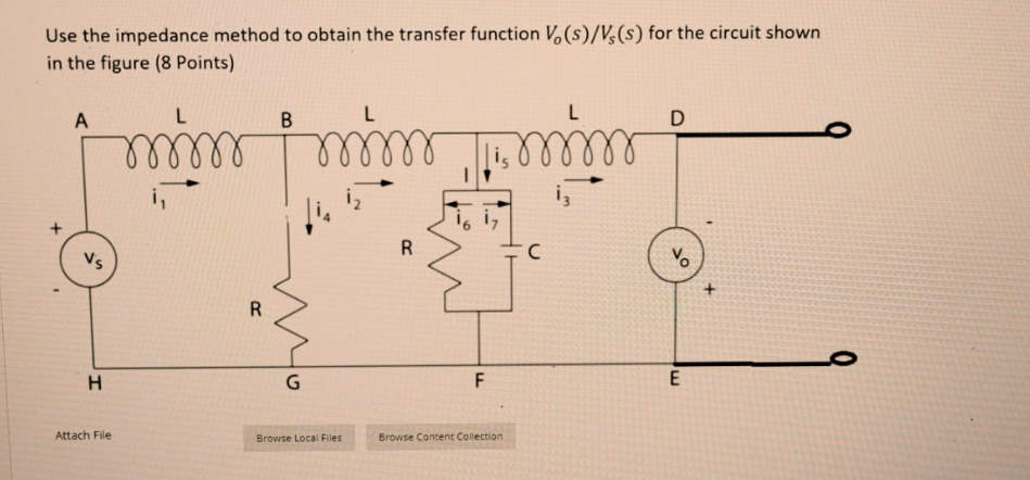 Solved Use the impedance method to obtain the transfer | Chegg.com