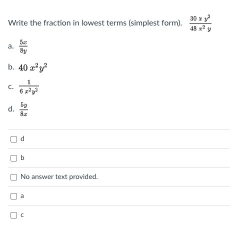 Solved Write the fraction in lowest terms (simplest form). | Chegg.com