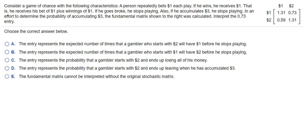 Solved Consider a game of chance with the following | Chegg.com
