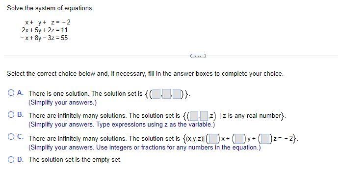 Solved Solve the system of equations. | Chegg.com