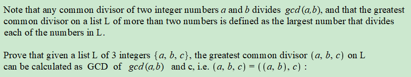 Solved Note that any common divisor of two integer numbers a | Chegg.com