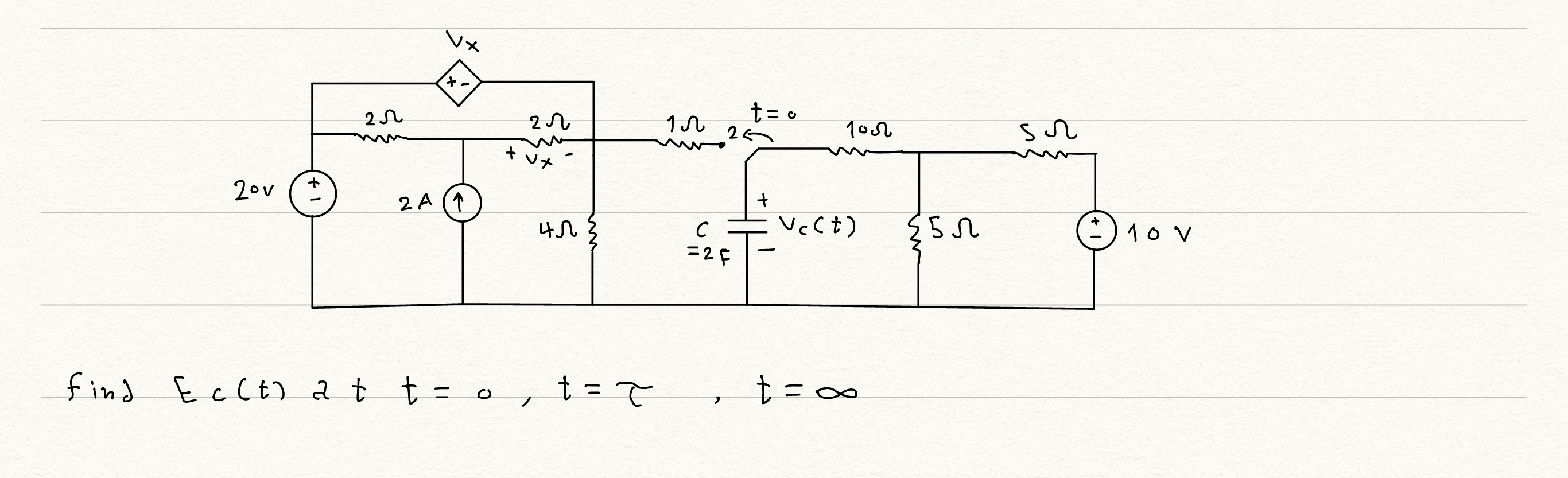Solved find Ec(t) a tt=0,t=τ,t=∞ | Chegg.com