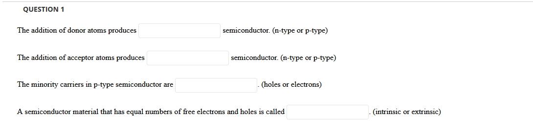 Solved QUESTION 1 The addition of donor atoms produces | Chegg.com