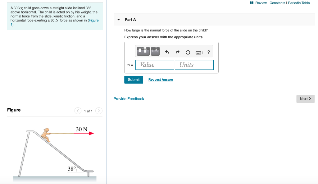 Solved A Review | Constants Periodic Table A 30 kg child | Chegg.com