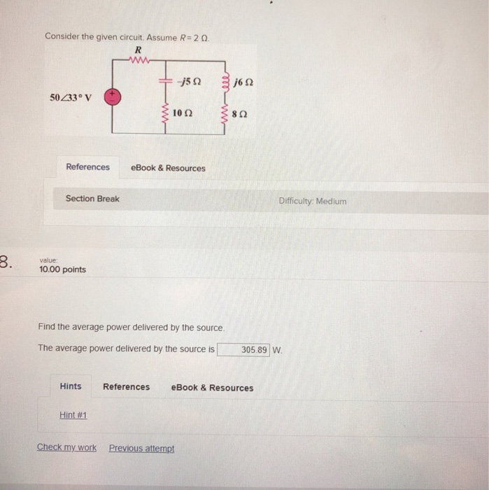 Solved Consider the given circuit. Assume R. 2 Ω. 50 233 v | Chegg.com