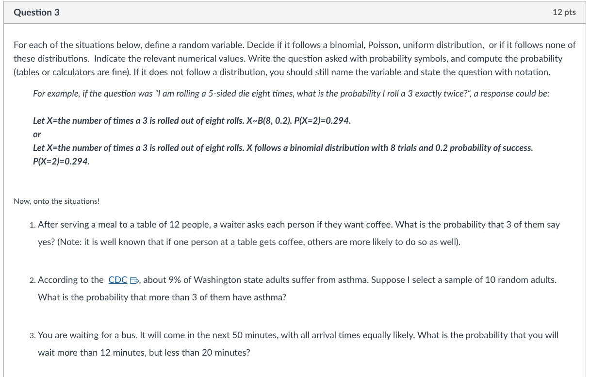 Solved Question 3For each of the situations below, define a | Chegg.com