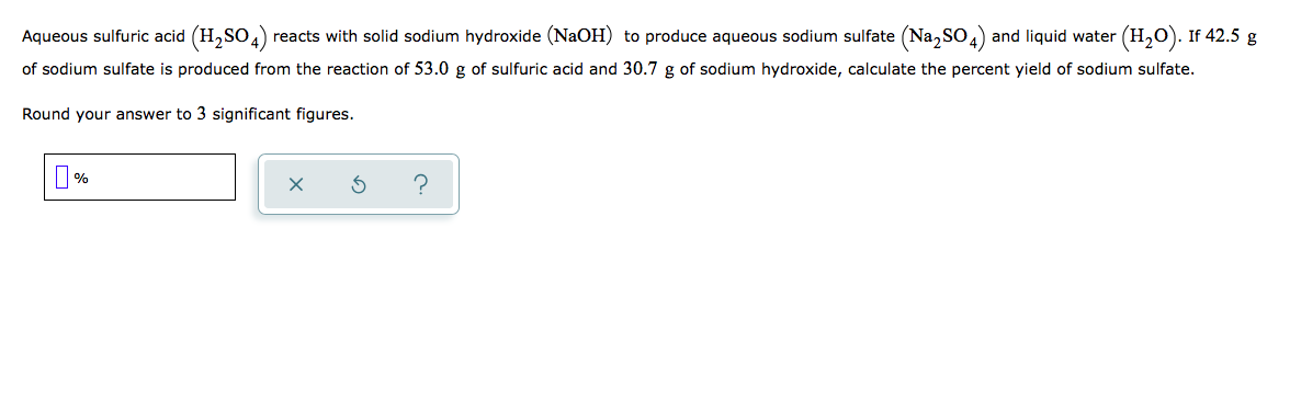 Solved Aqueous sulfuric acid (H2SO4) reacts with solid | Chegg.com