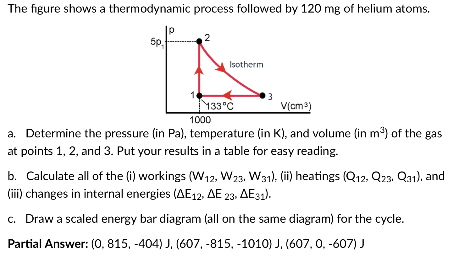 The figure shows a thermodynamic process followed by | Chegg.com
