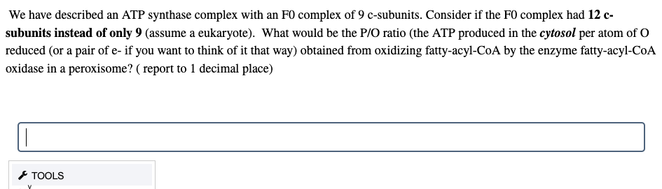 Solved We have described an ATP synthase complex with an F0 | Chegg.com