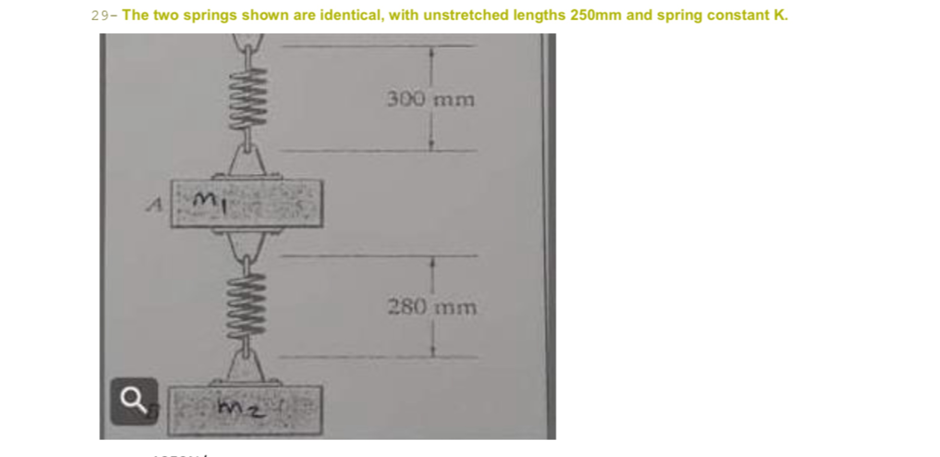 29- ﻿The two springs shown are identical, with | Chegg.com