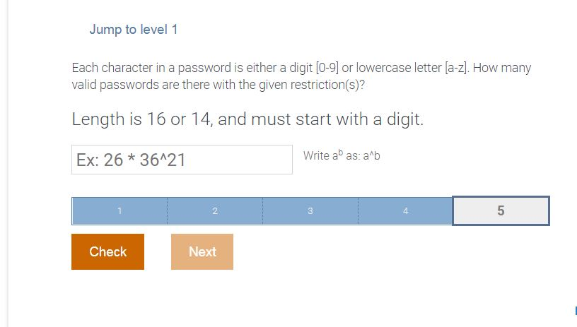 Solved Jump to level 1 Each character in a password is | Chegg.com