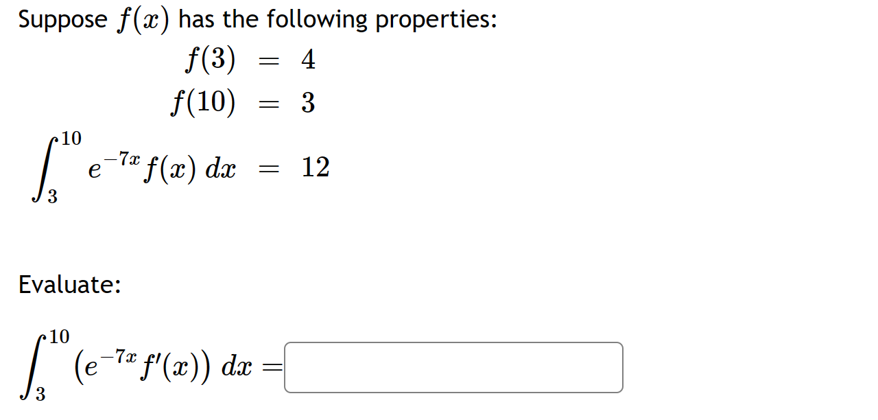 Solved Suppose f(x) has the following properties: | Chegg.com