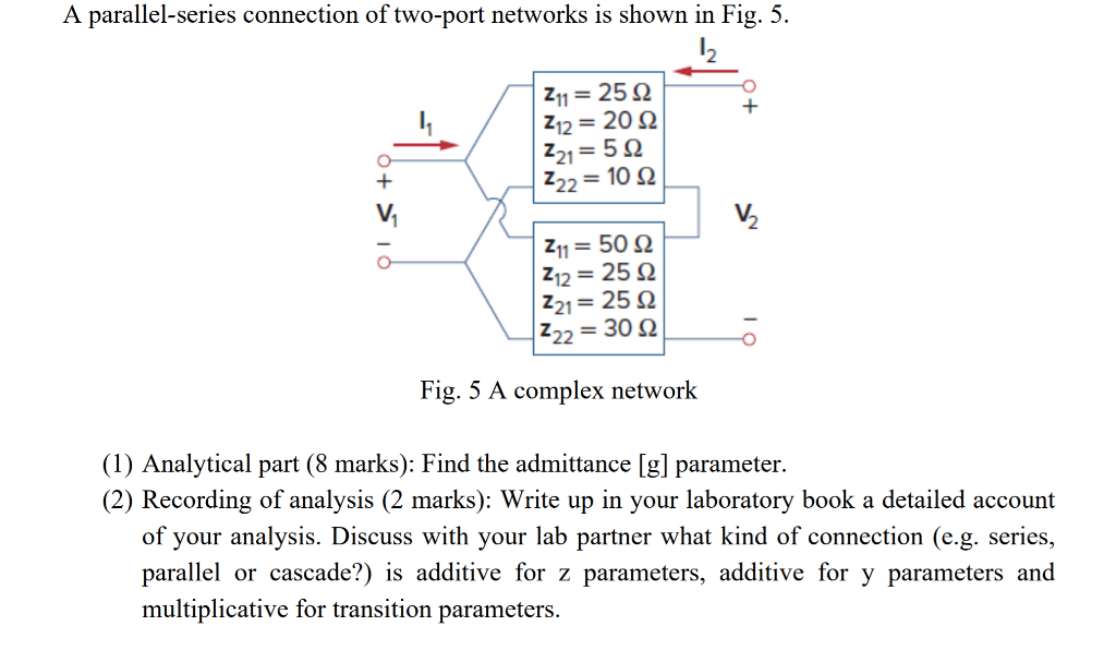 Solved A parallel-series connection of two-port networks is | Chegg.com