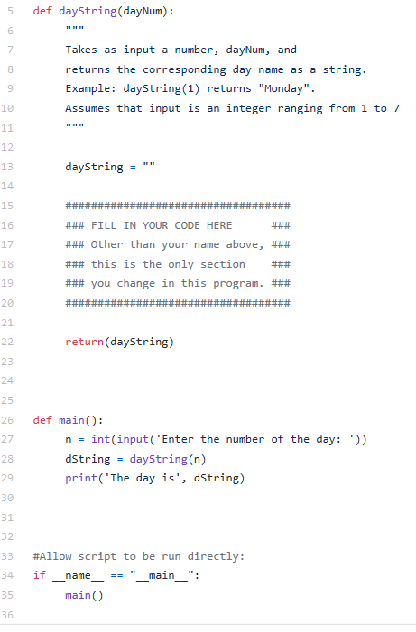 Solved In python code: Fill in the missing function, | Chegg.com
