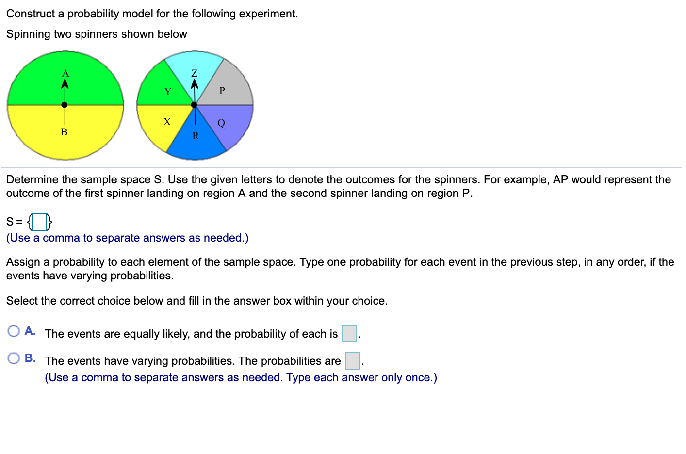 Solved Construct a probability model for the following | Chegg.com