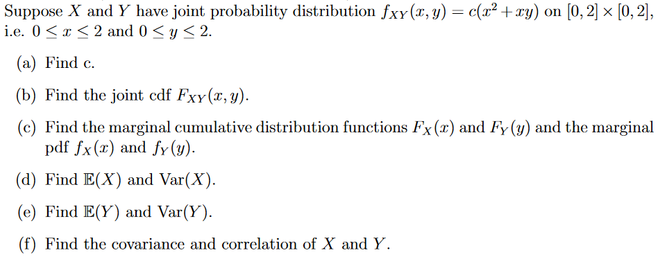 Solved Suppose X and Y have joint probability distribution | Chegg.com