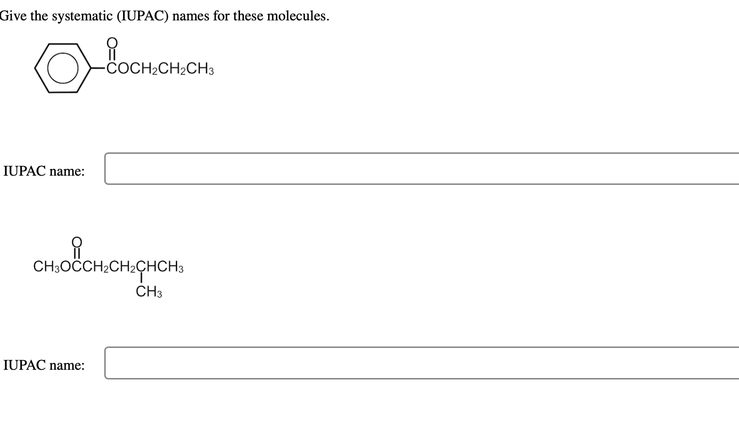 Solved Give the systematic (IUPAC) names for these | Chegg.com
