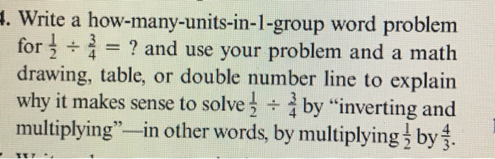 Solved . Write a how-many-units-in-1-group word problem for? | Chegg.com