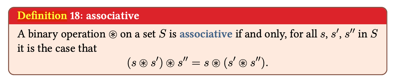 Solved Definition 18: associative A binary operation ® on | Chegg.com