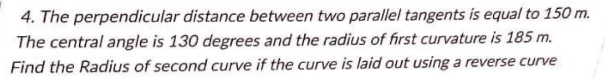 Solved 4. The perpendicular distance between two parallel | Chegg.com