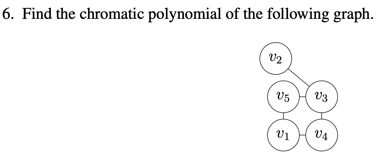 Solved 6. Find the chromatic polynomial of the following | Chegg.com
