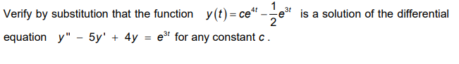 Solved Verify by substitution that the function | Chegg.com