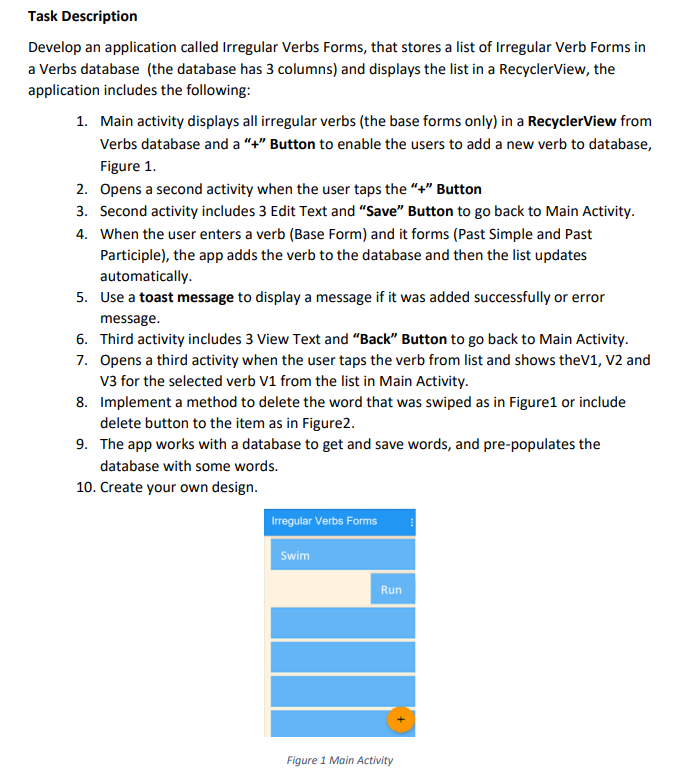 Solved android studio with java and sqlite provide in | Chegg.com