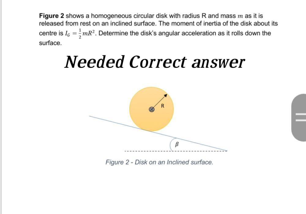 Solved Figure 2 shows a homogeneous circular disk with | Chegg.com