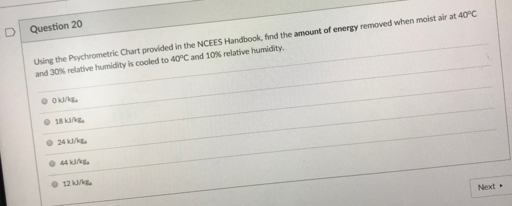 Solved D Question 20 Using The Psychrometric Chart Provided Chegg