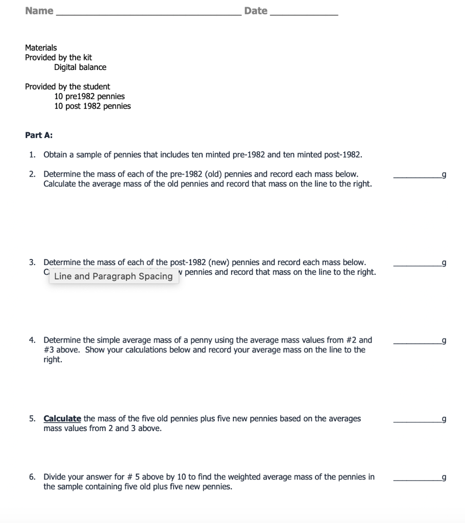 Activity. Weighted Average and Isotope Mass Using the | Chegg.com