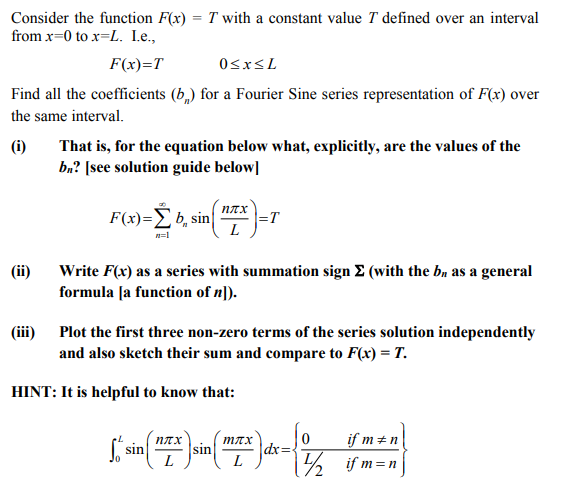 Solved Consider the function F(x) = T with a constant value | Chegg.com