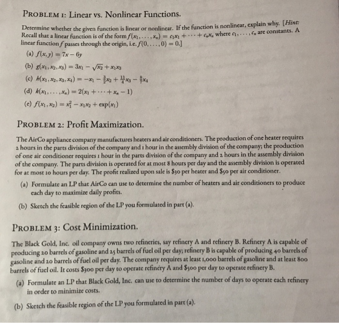 Solved Determine whether the given function is linear or | Chegg.com