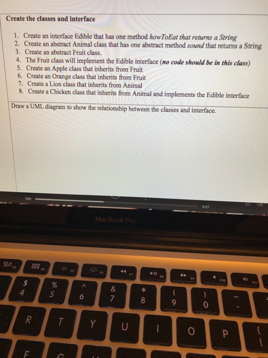 Solved Create the classes and interface 1. Create an | Chegg.com