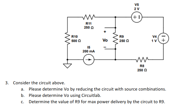Solved 3. Consider the circuit above. a. Please determine Vo | Chegg.com