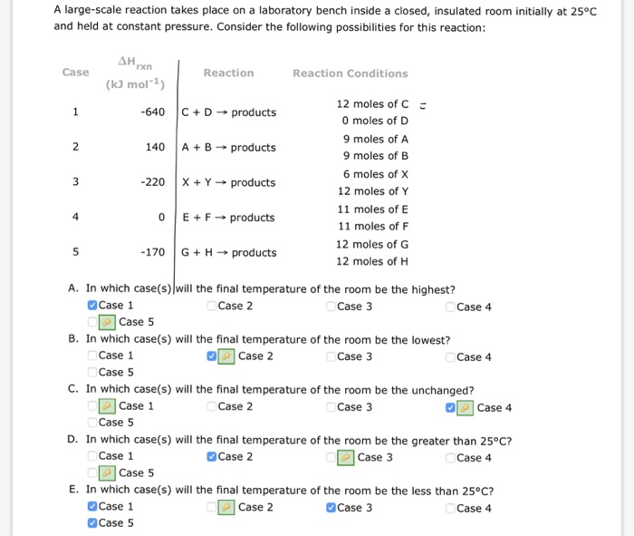 Solved A large scale reaction takes place on a lab bench | Chegg.com