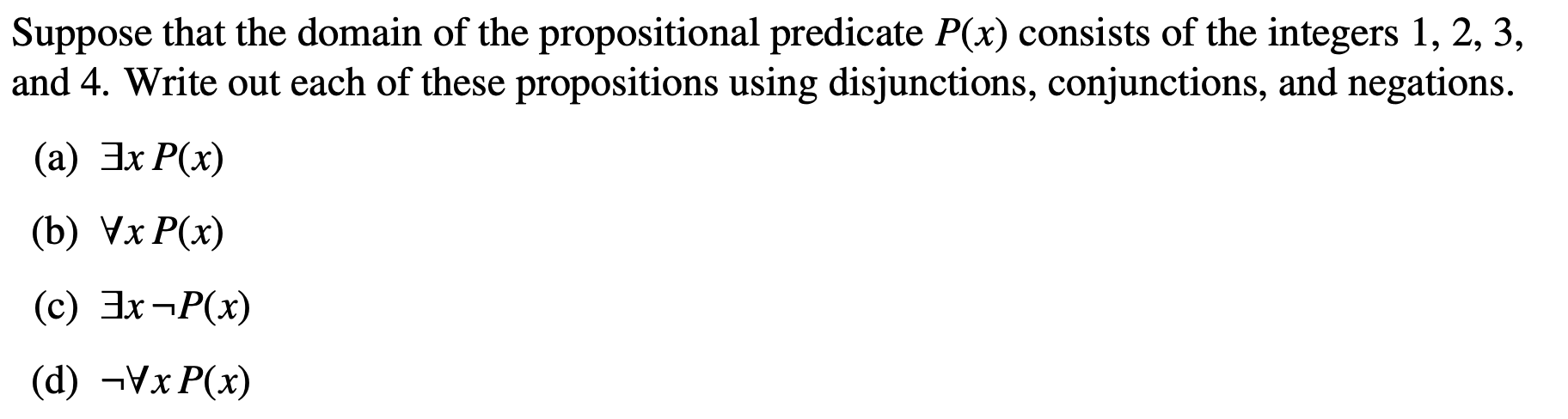 Solved Suppose that the domain of the propositional | Chegg.com