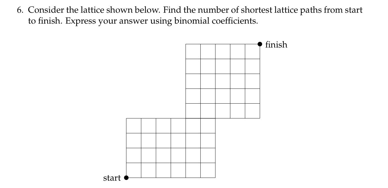 Solved 6. Consider the lattice shown below. Find the number | Chegg.com