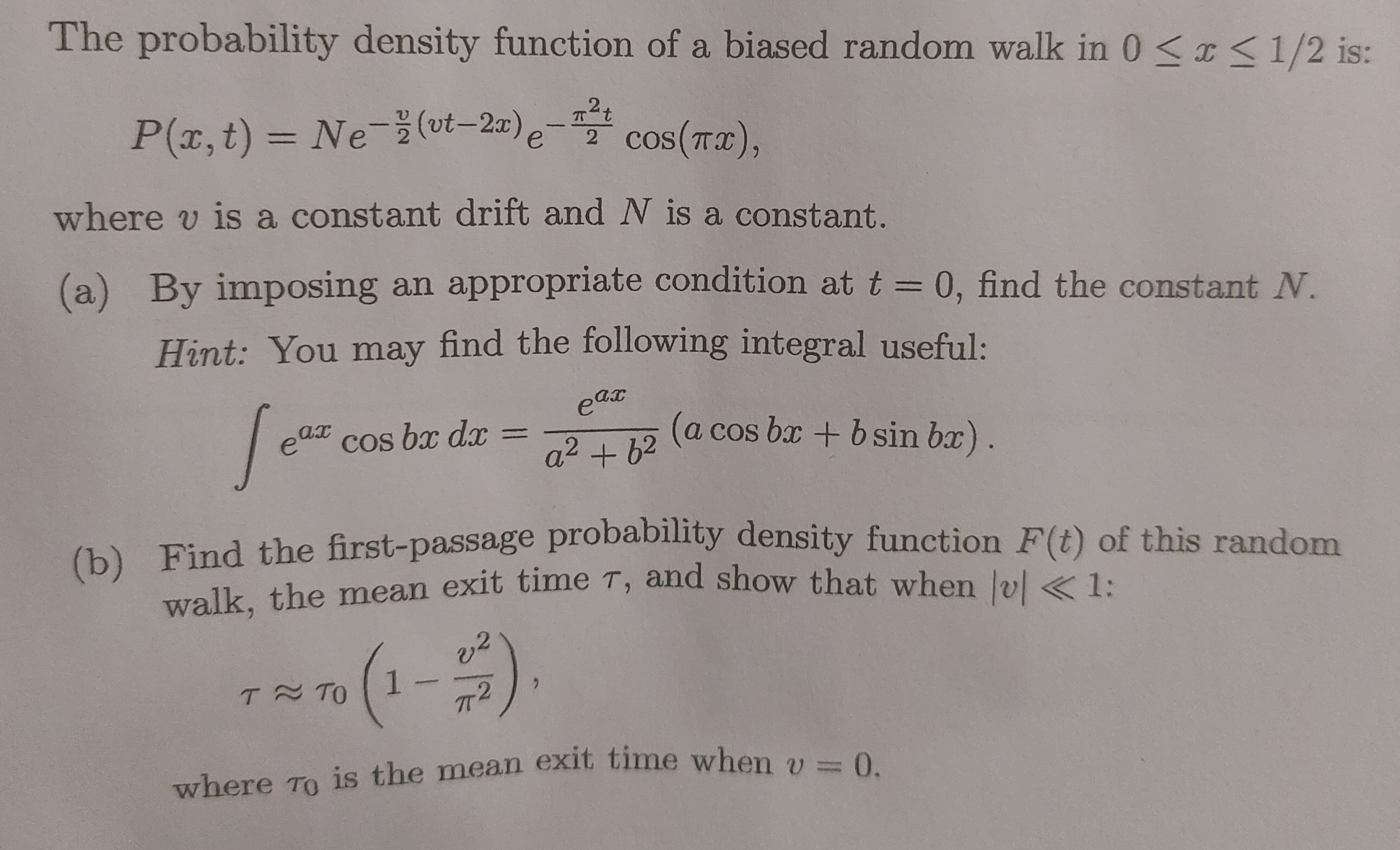 Solved The probability density function of a biased random | Chegg.com