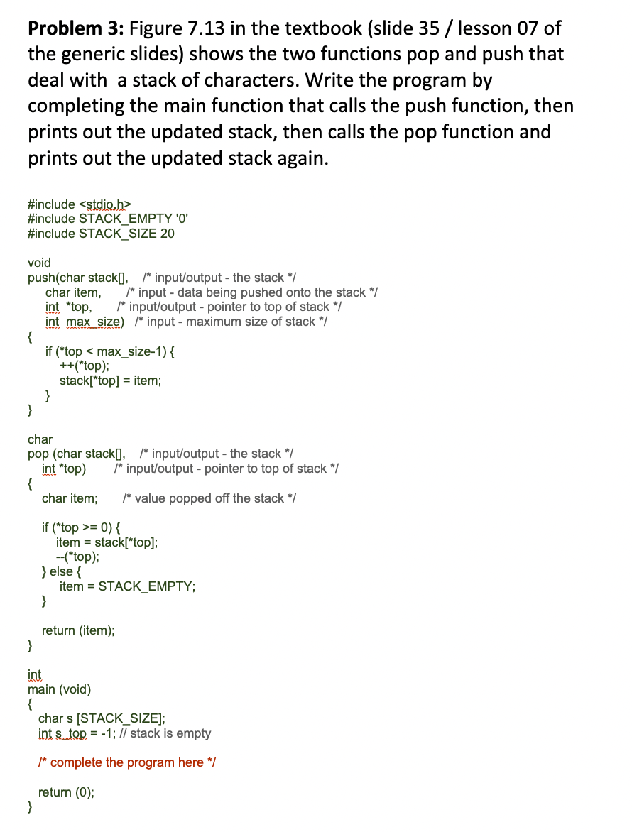Solved Problem 3: Figure 7.13 in the textbook (slide 35 / | Chegg.com
