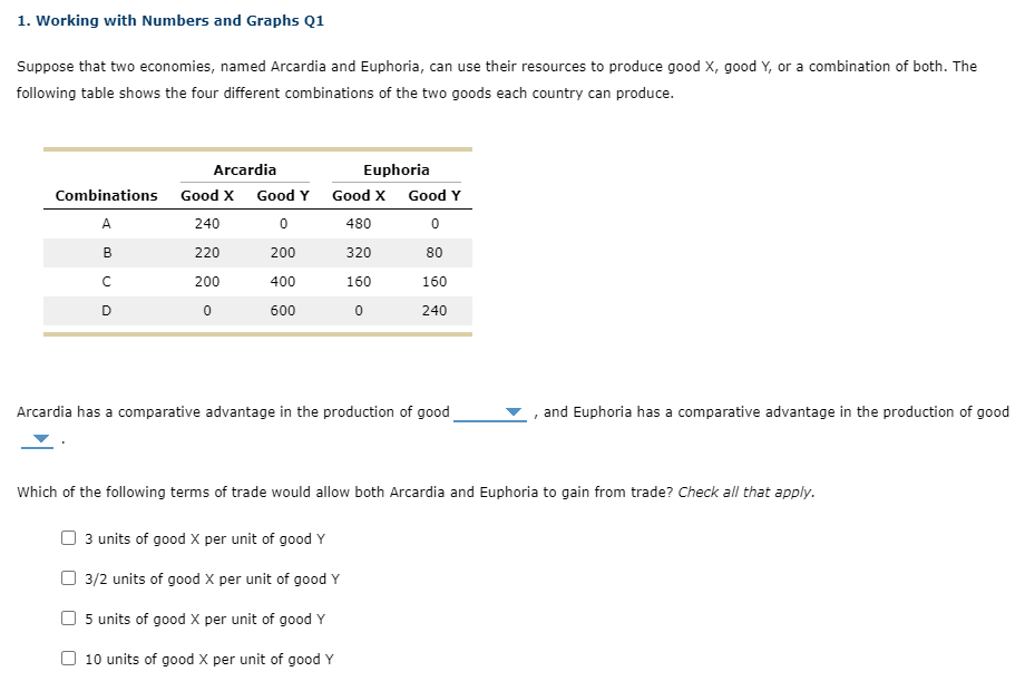 Solved 1. Working with Numbers and Graphs Q1 Suppose that | Chegg.com